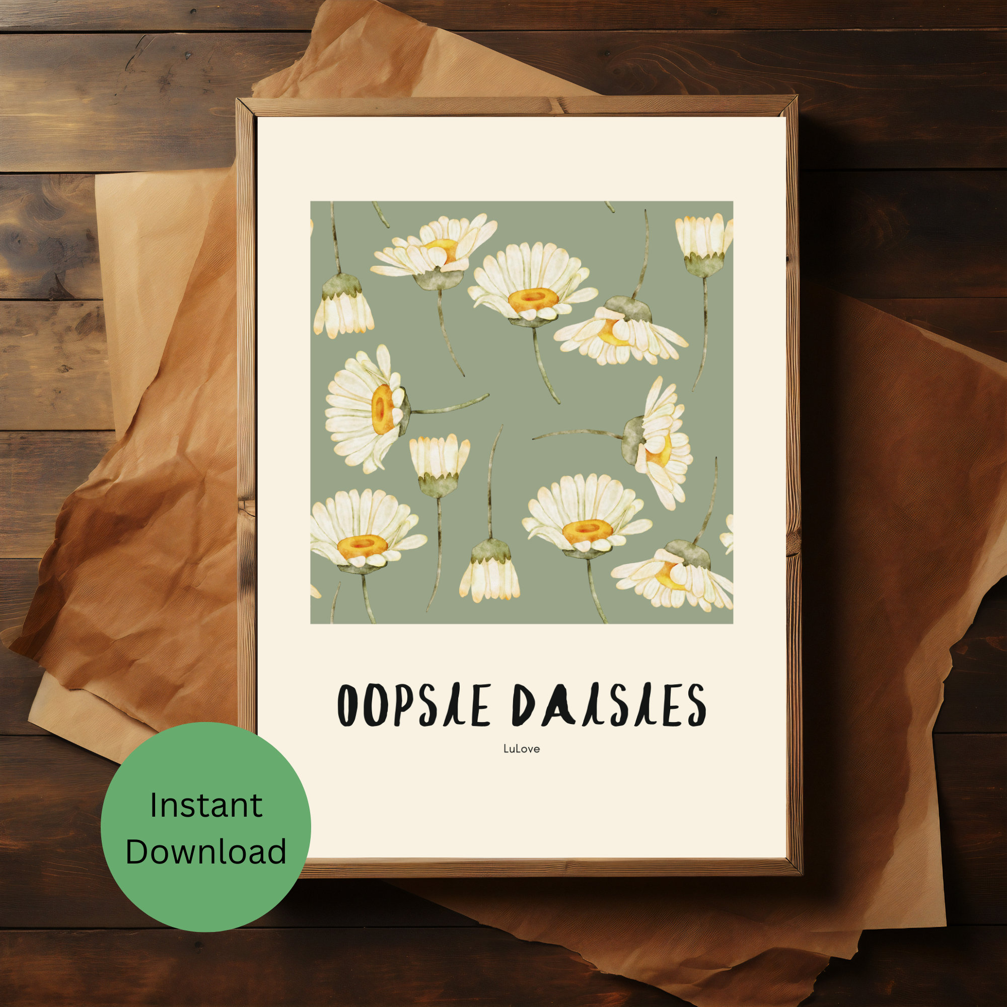 Oopsie Daisies Poster, Oopsie Daisies Wall Art, Retro Bar Art, Daisies ...