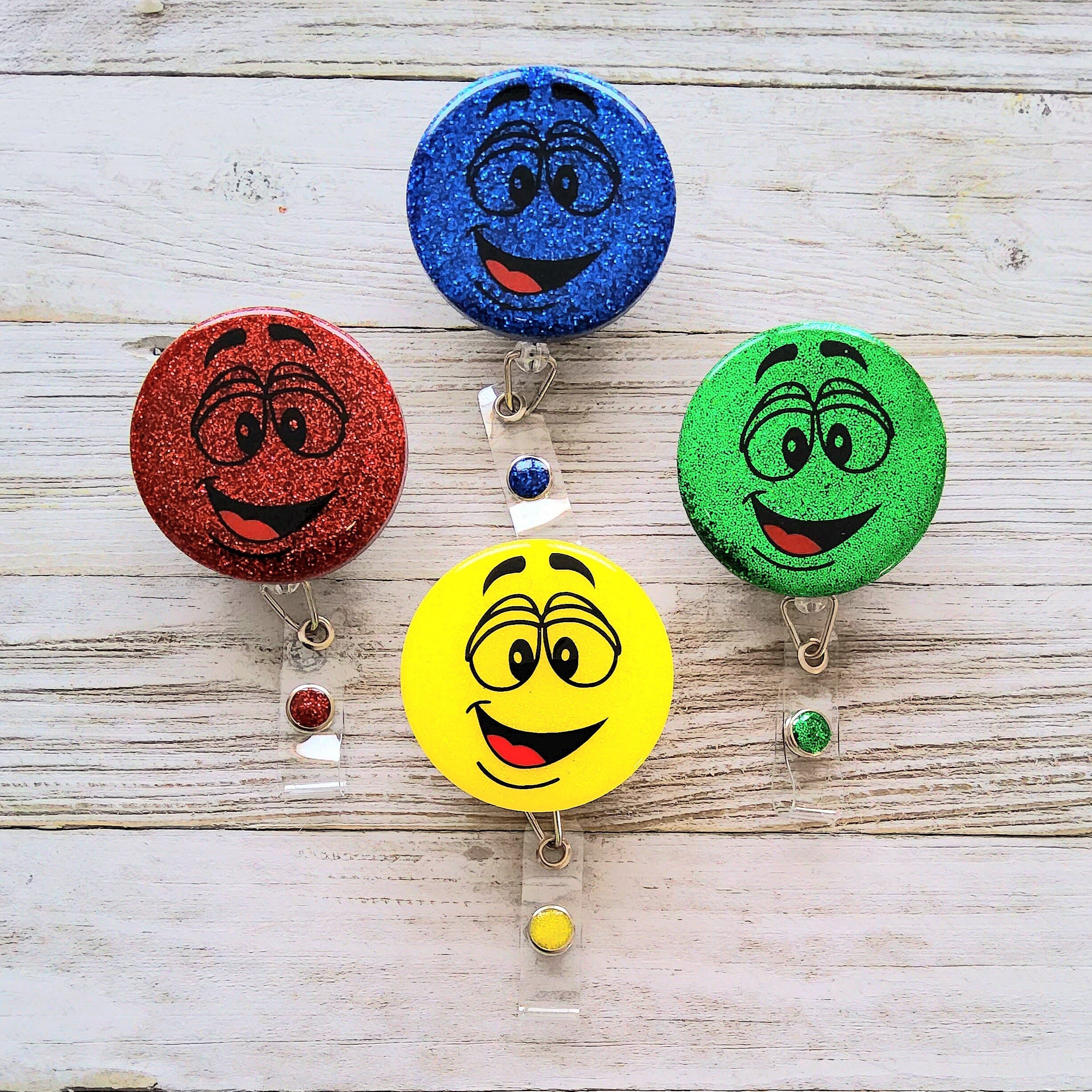 Happy Face Badge Reel Face Badge Reels Badge Reel Nurse Cute ...