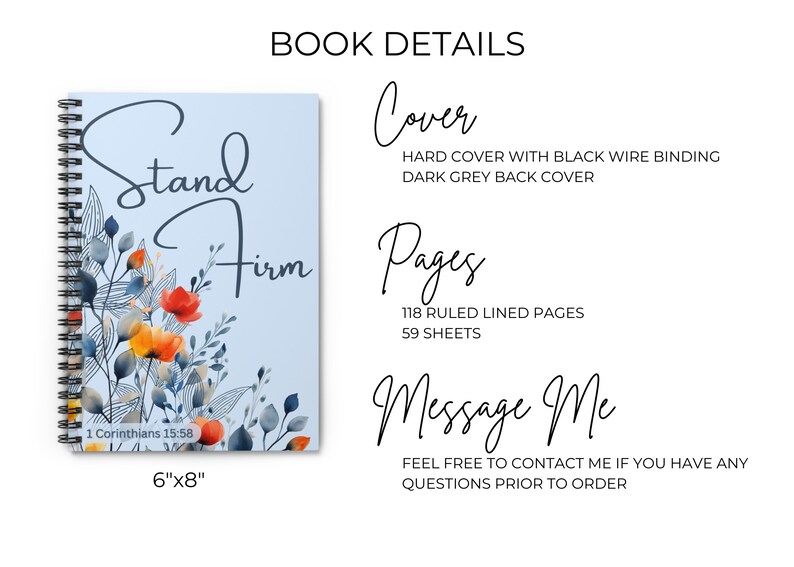 Spiral Notebook Ruled Line, Christian Notebook, Prayer Journal, Bible ...