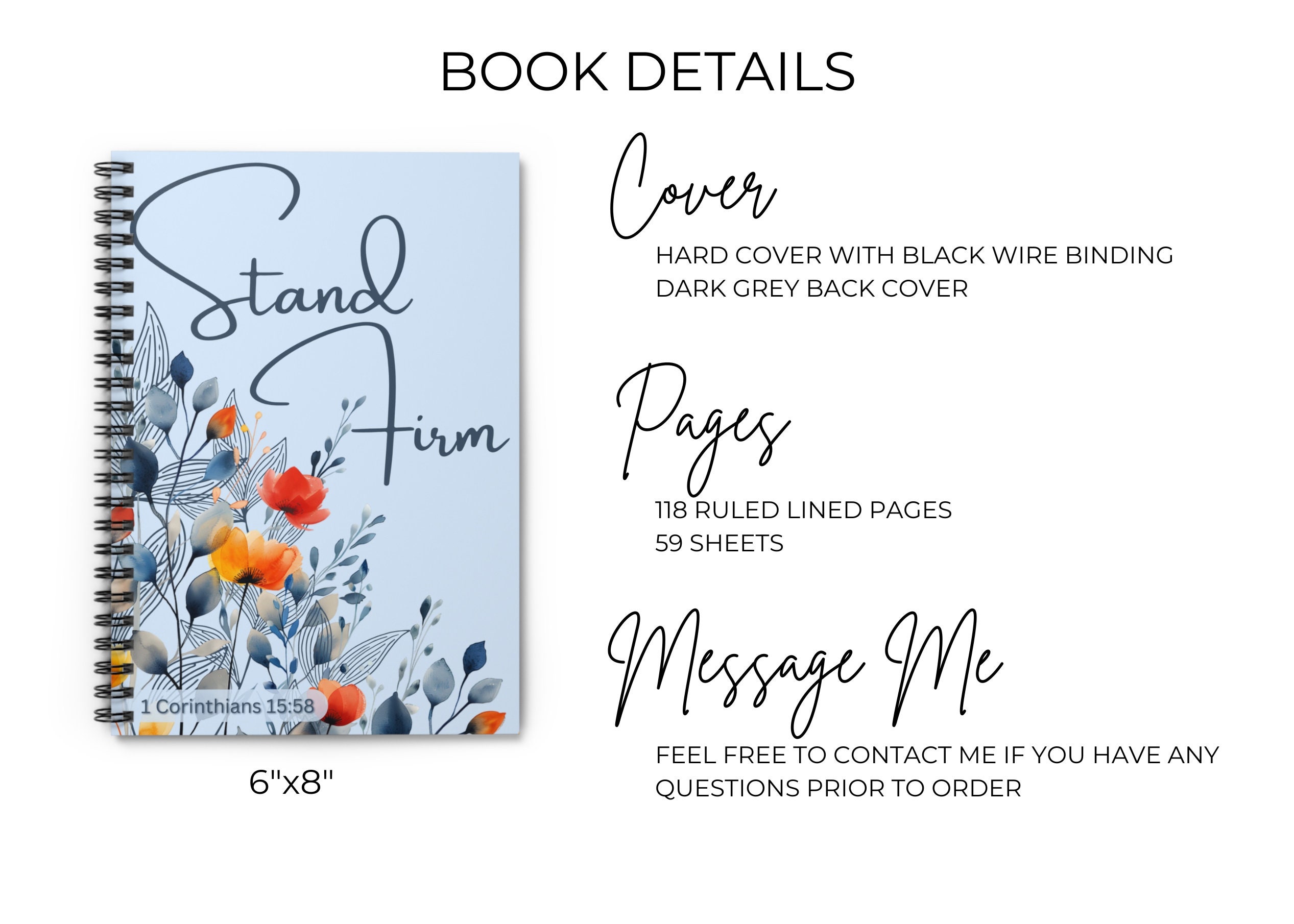 Spiral Notebook Ruled Line, Christian Notebook, Prayer Journal, Bible ...