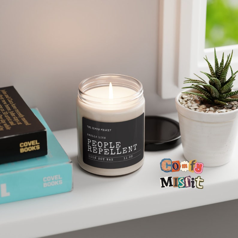 Smells Like People Repellent Funny Soy Candle, Introvert Mental Health ...