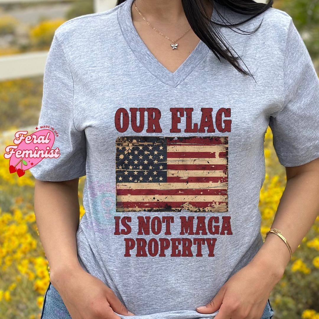 Our Flag is Not MAGA Shirt, 4th of July Anti Trump V-neck Tshirt ...
