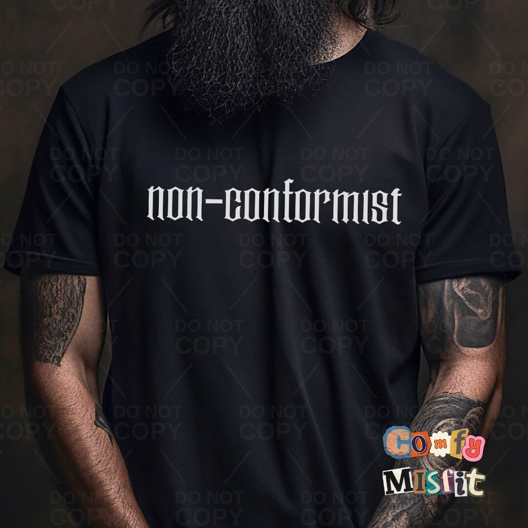 Non Conformist Funny Gothic Shirt, Punk Emo Minimalist Tee, Gothic Clothes, Horror Mental Health ...