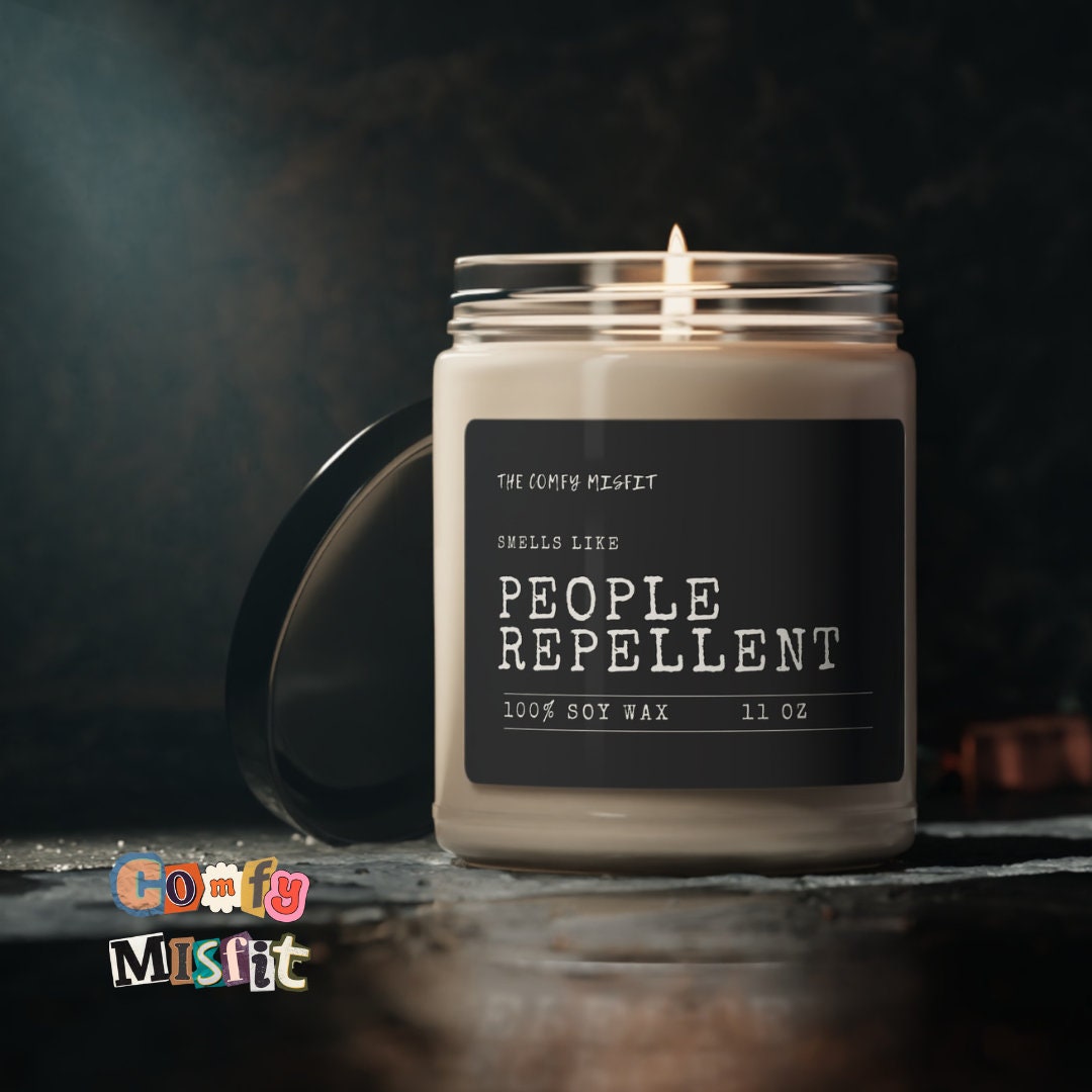 Smells Like People Repellent Funny Soy Candle, Introvert Mental Health ...
