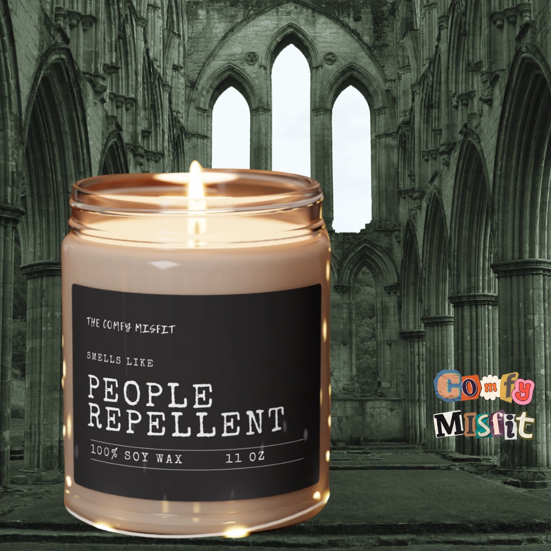 Smells Like People Repellent Funny Soy Candle, Introvert Mental Health ...