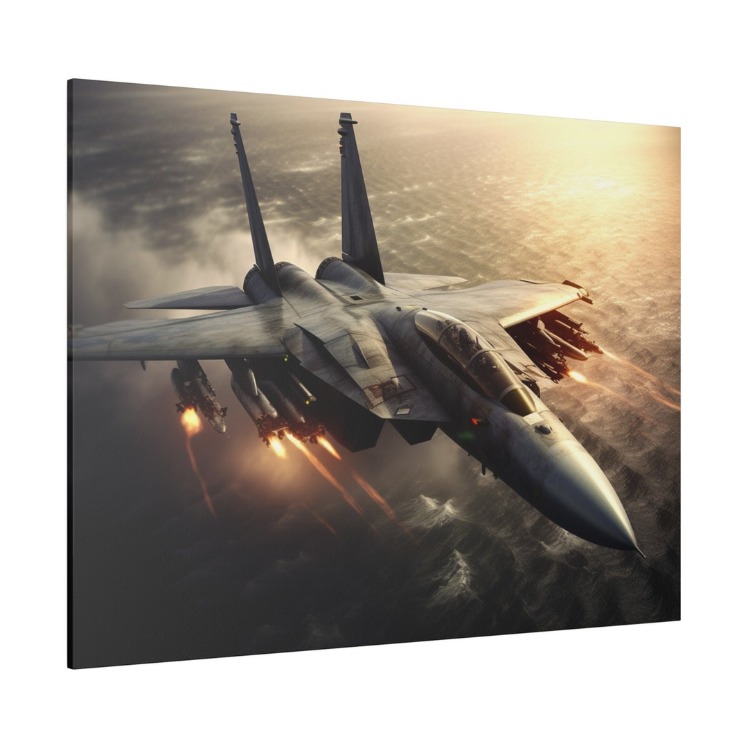 Fighter Jet Military Jet Modern Wall Art House Warming Gift Bedroom ...