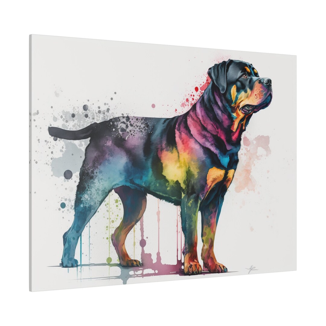 Rottweiler Art Pet Art Animal Lover Watercolor Home Decor Canvas Art - Etsy