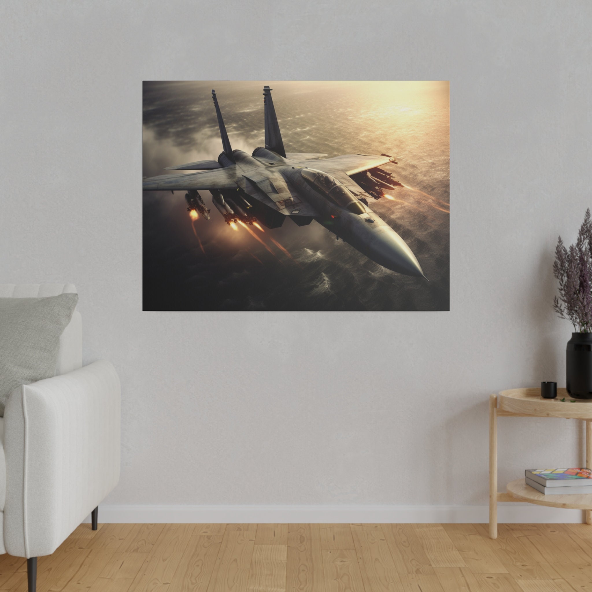 Fighter Jet Military Jet Modern Wall Art House Warming Gift Bedroom ...