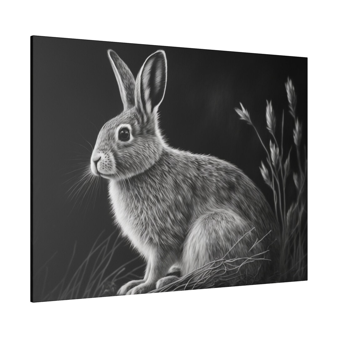 Rabbit Art Painting Animal Wall Art Rabbit Wall Art Nature Wall Decor ...