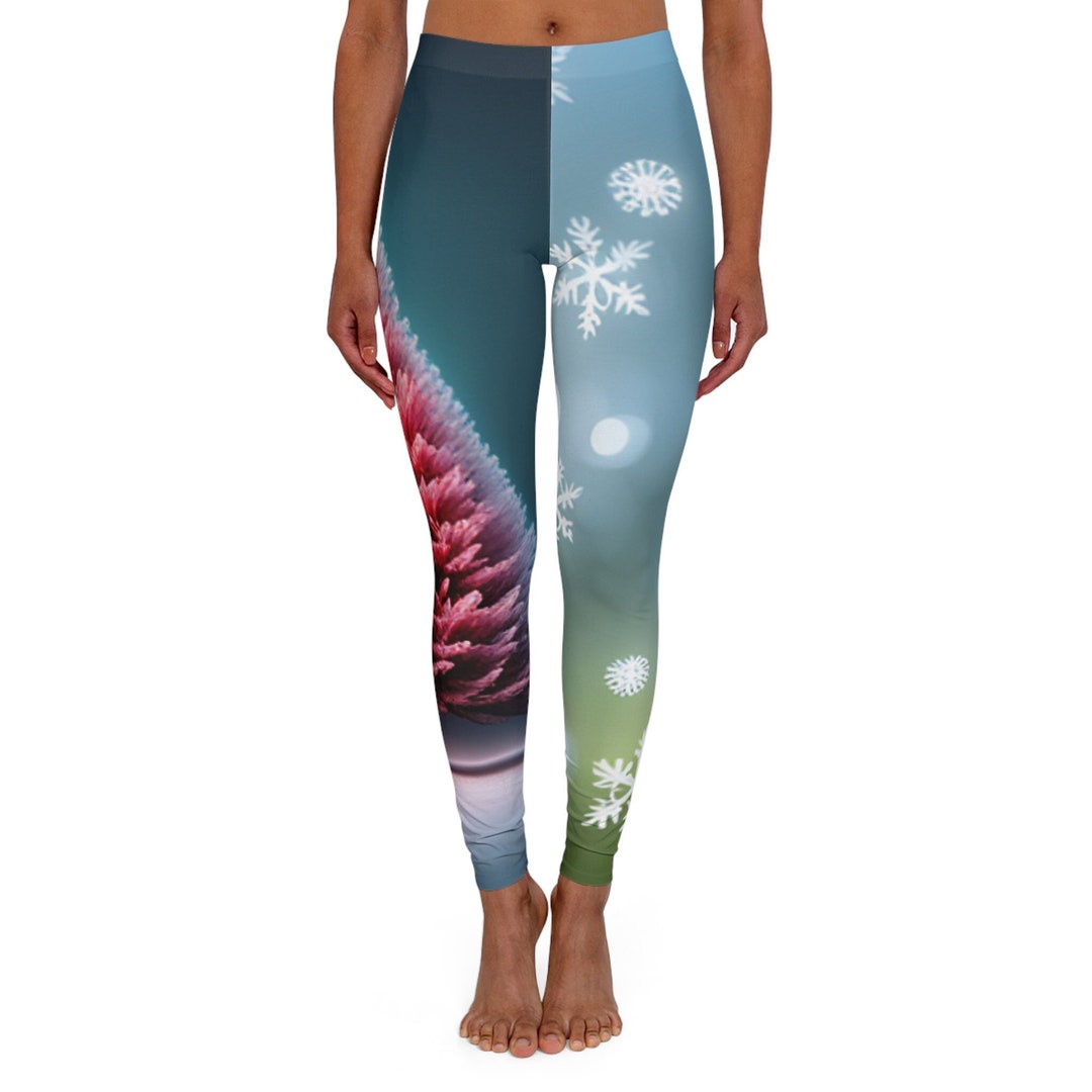 Christmas Spandex Leggings, Christmas Tree Leggings, Snowflake Pants ...