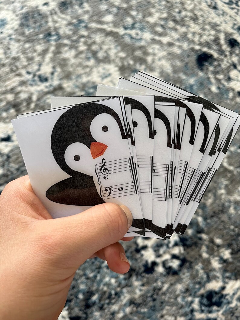 Penguin Grand Staff Note Identification Flashcards - Etsy Australia