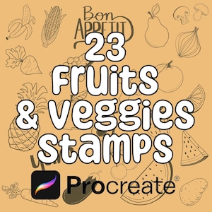 Fruits and Vegetables Procreate Stamp Set - Etsy