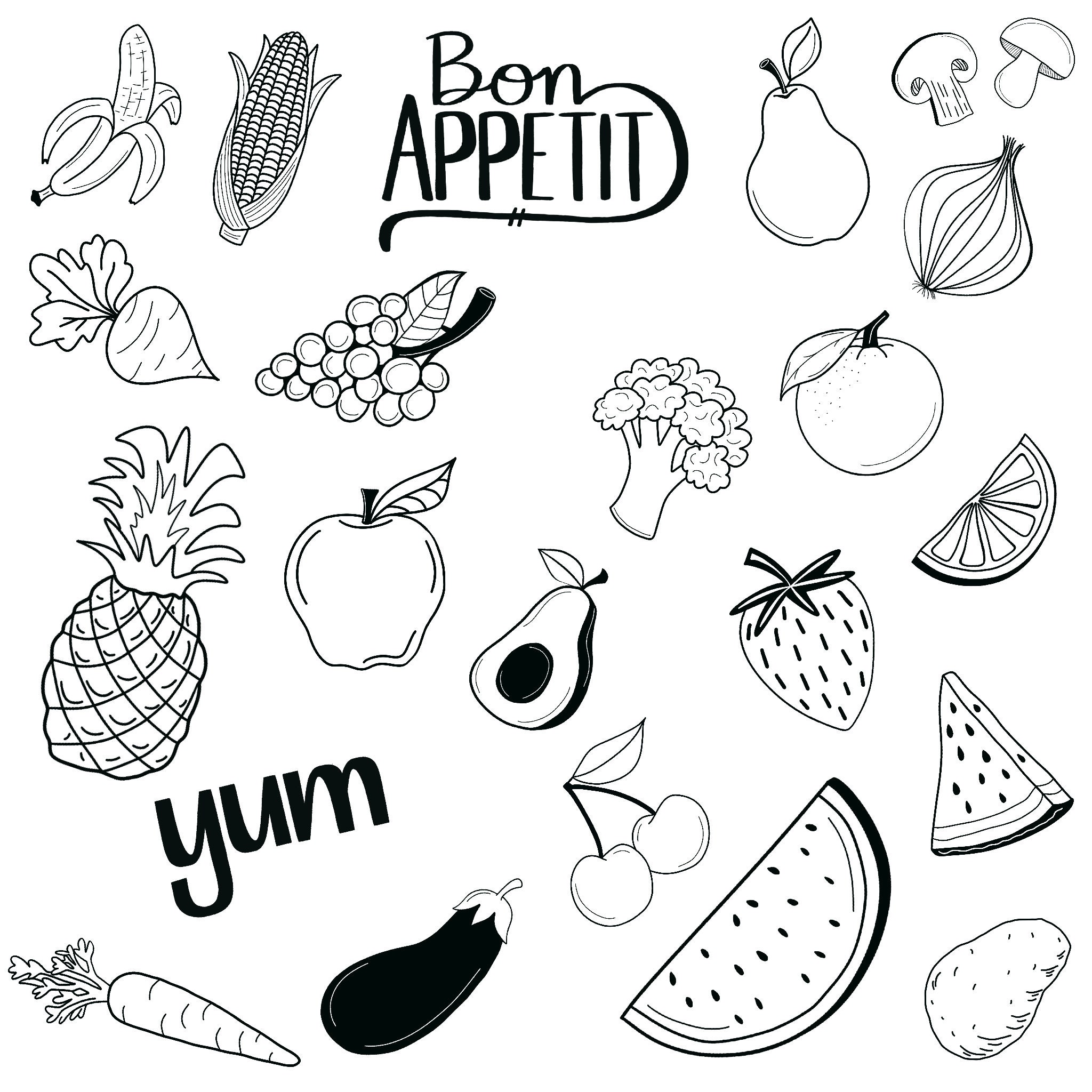 Fruits and Vegetables Procreate Stamp Set - Etsy
