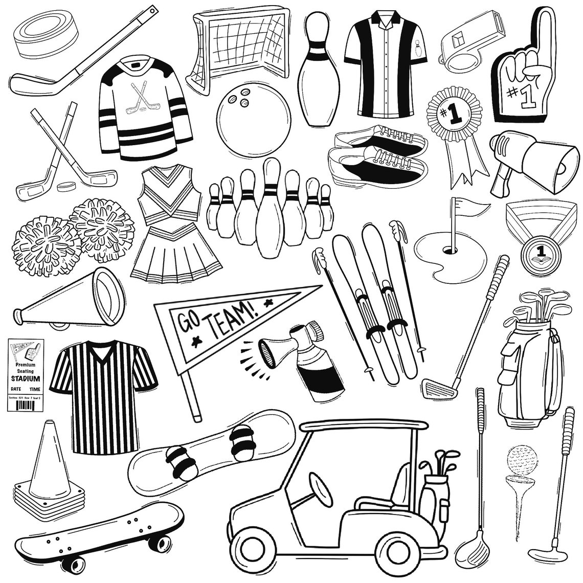 Sports Items Procreate Stamps Set / Digital Download / 100 Procreate ...