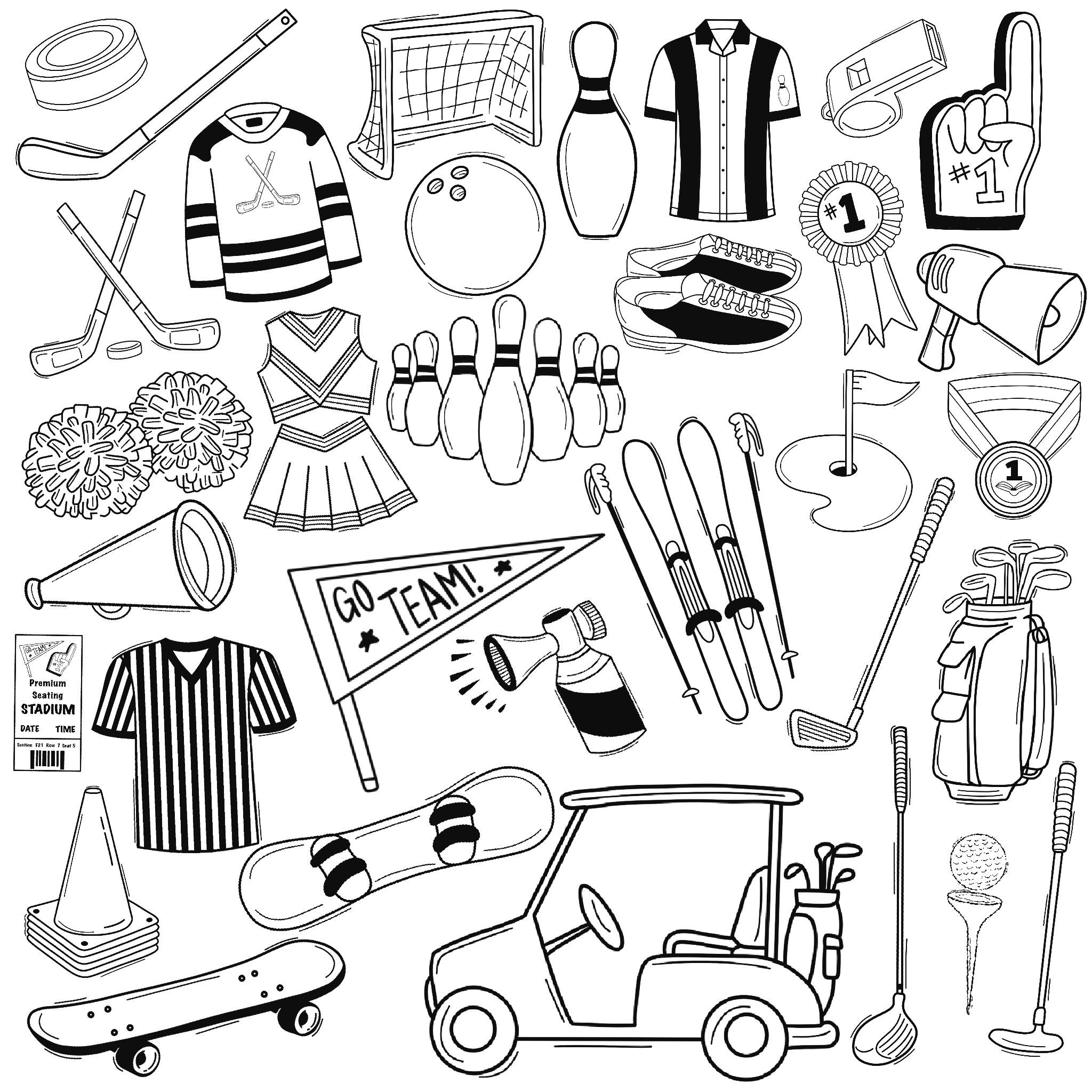 Sports Items Procreate Stamps Set / Digital Download / 100 Procreate ...