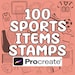 Sports Items Procreate Stamps Set / Digital Download / 100 Procreate ...