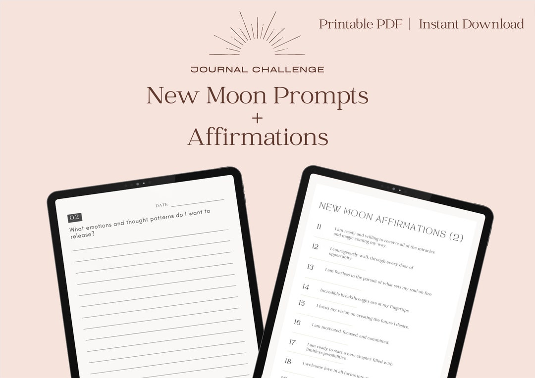 Printable New Moon Journal Challenge/new Moon Prompts/ New Moon Ritual ...