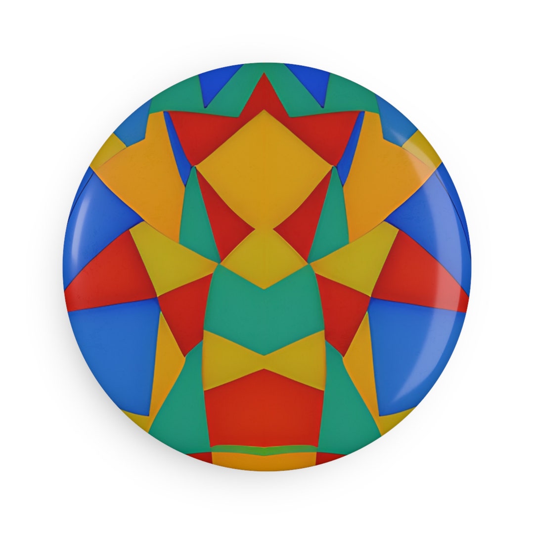 Stained Glass Window Button Magnet, Round 1 and 10 Pcs Colorful ...