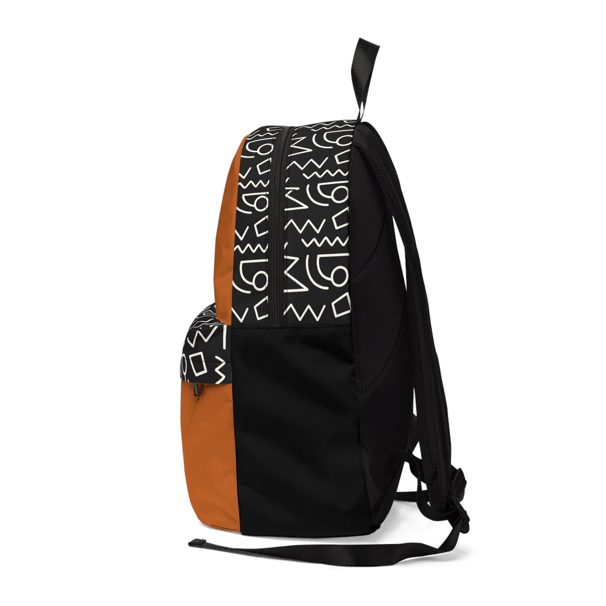 Burnt Orange Unisex Classic Backpack W/ African Print - Book Bag ...
