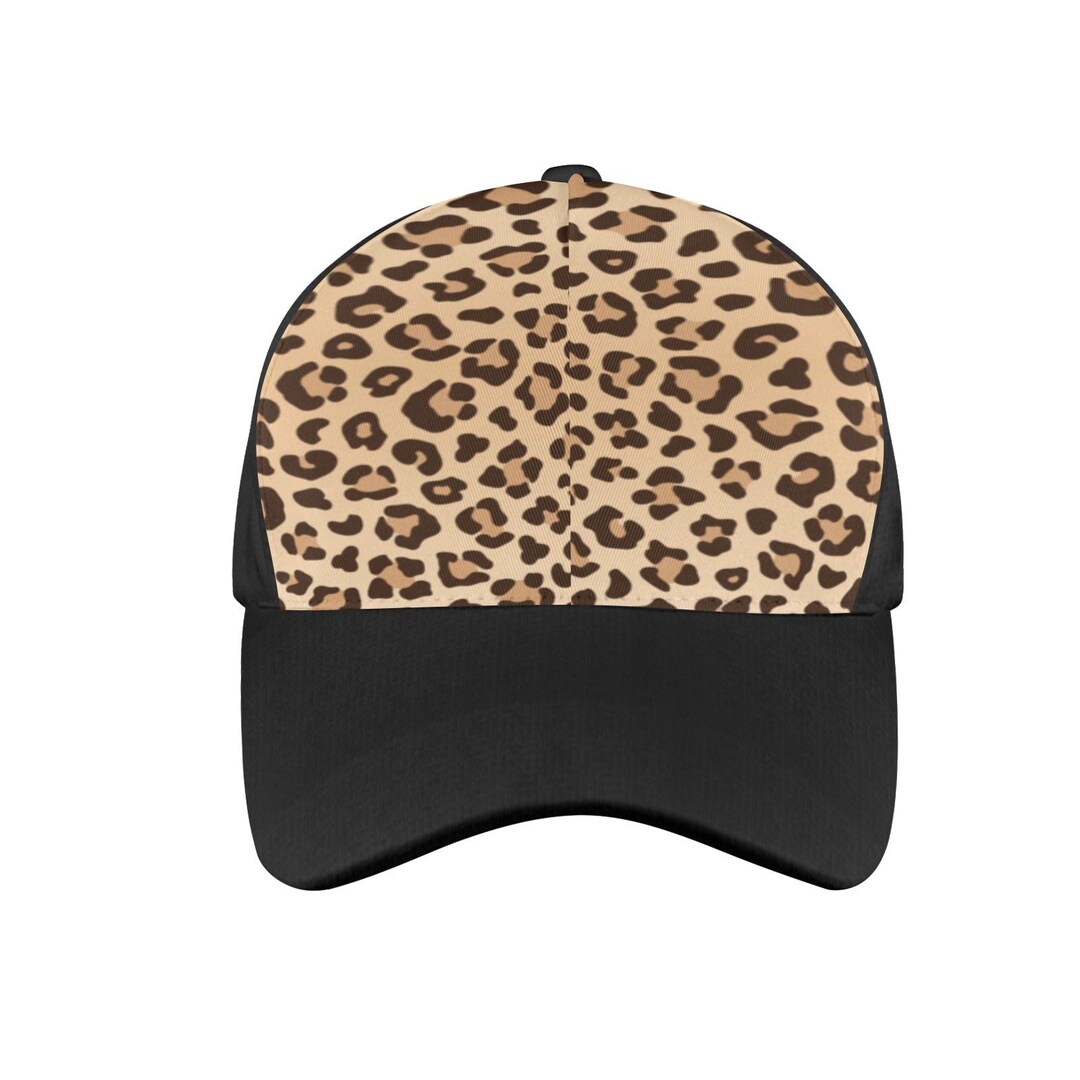 Cheetah Print With Midnight Black Color Block All Over Print Dad Cap - Etsy