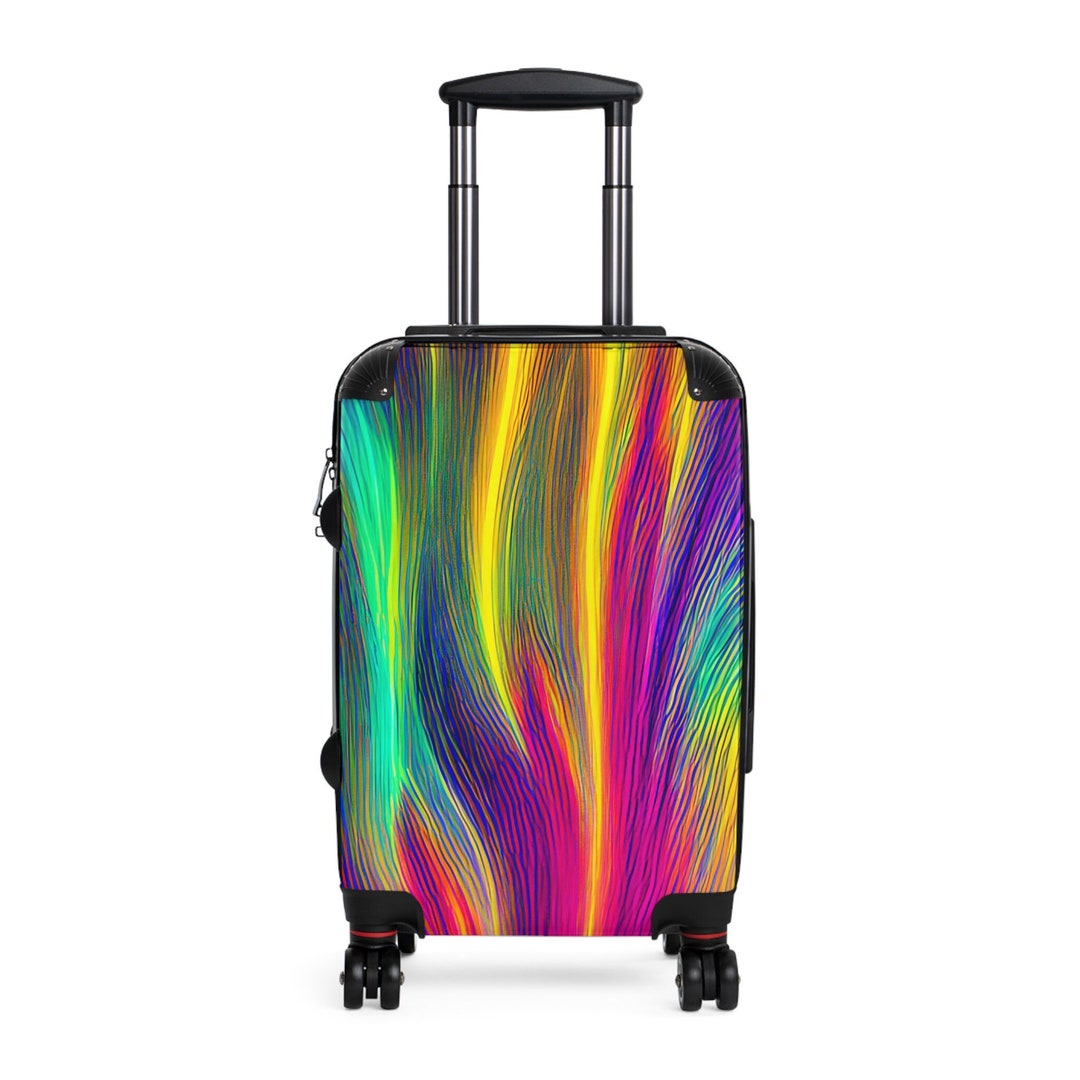 On Fire Suitcase Multicolor Suitcase Abstract Print Luggage Artsy ...