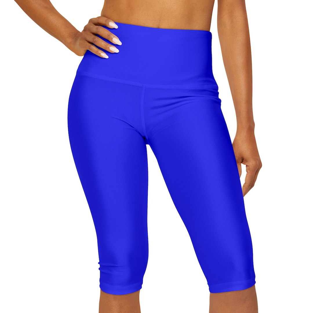 Royal Blue Capri Leggings for Women Workout Capris Workout Shorts Gym ...
