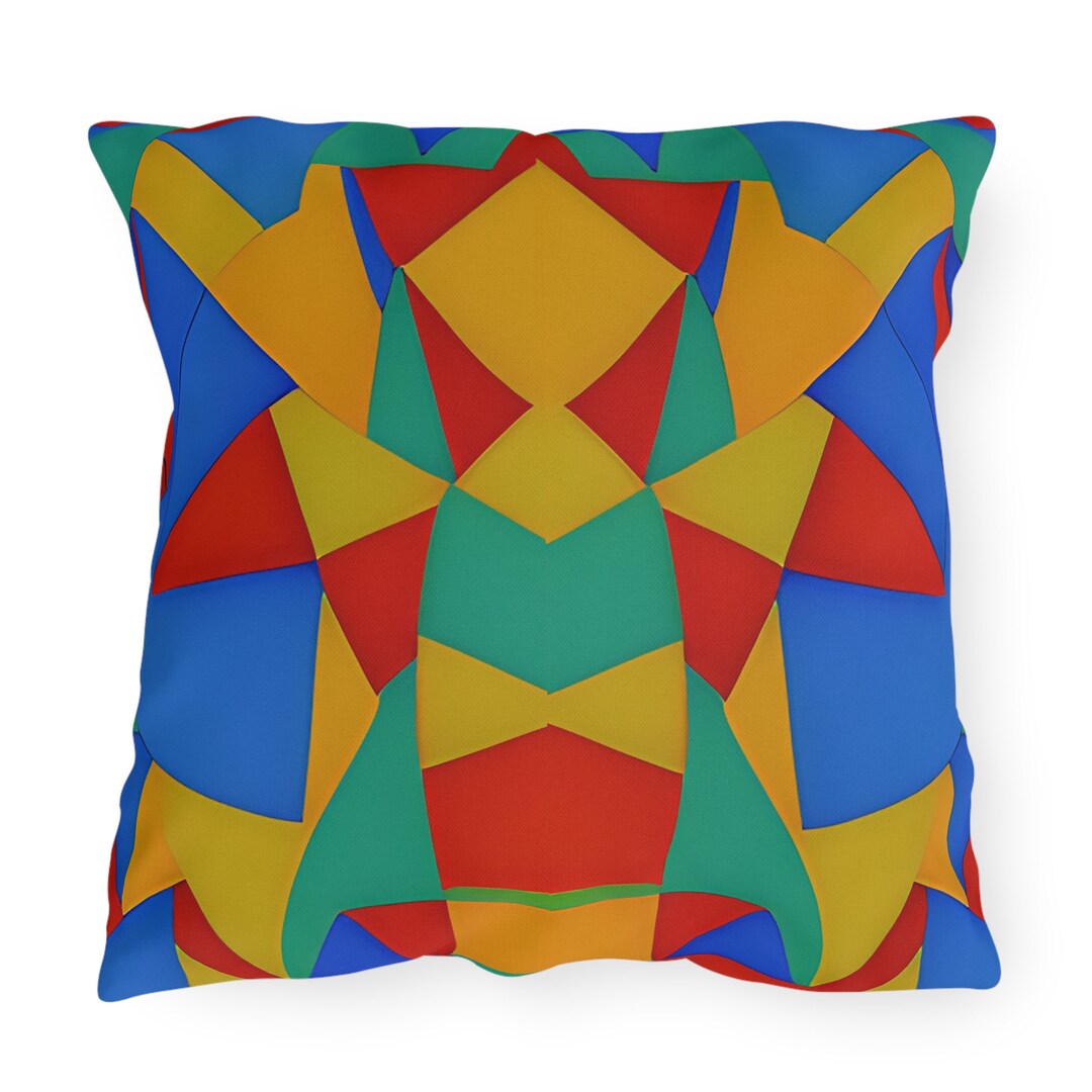 Stained Glass Window Outdoor Pillows - Multicolor Outdoor Pillows ...