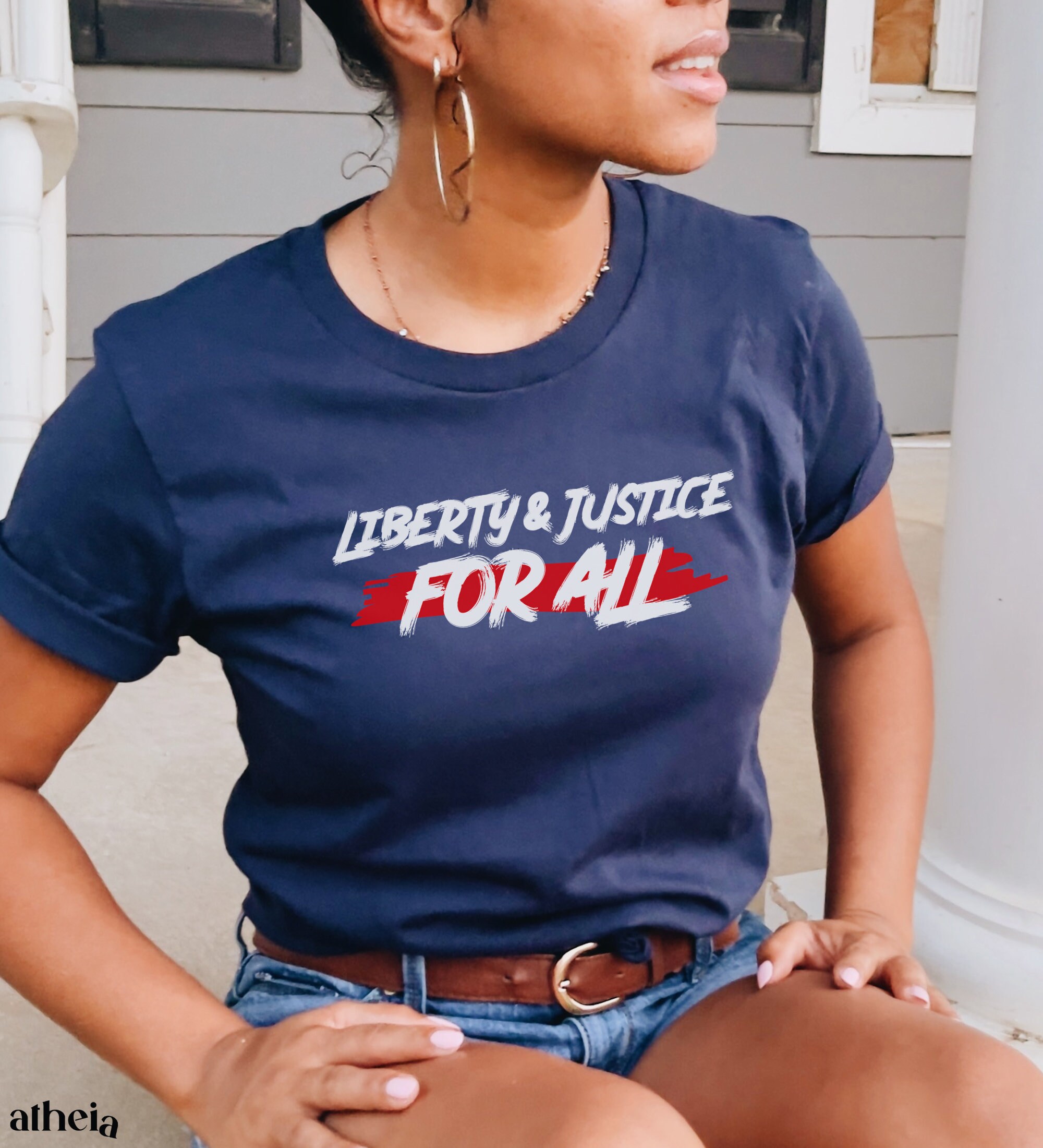Liberty and Justice FOR ALL Tshirt, Liberal Progressive 4th of July ...