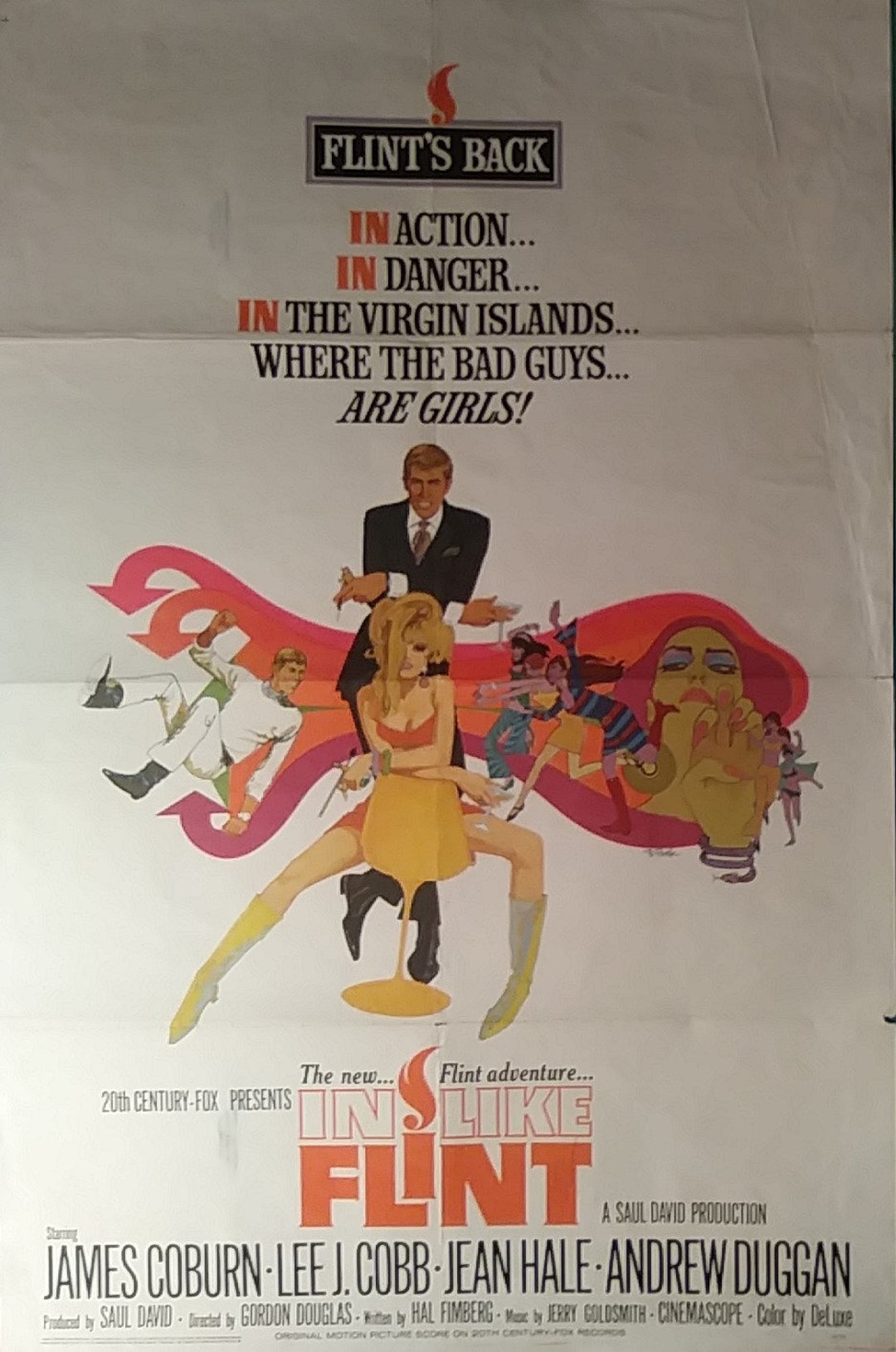 IN LIKE FLINT Movie Poster, Original Bob Peak One-sheet Movie Poster ...