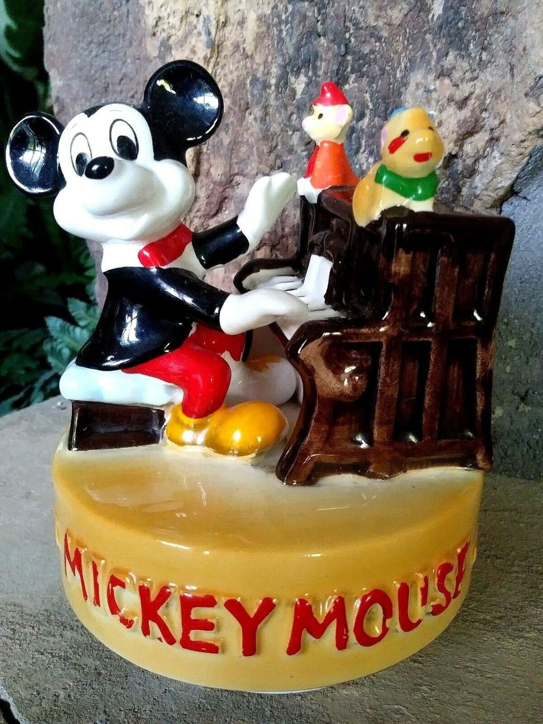 MICKEY MOUSE CLUB Musical Turning Music Box Figurine, Hand Glazed ...