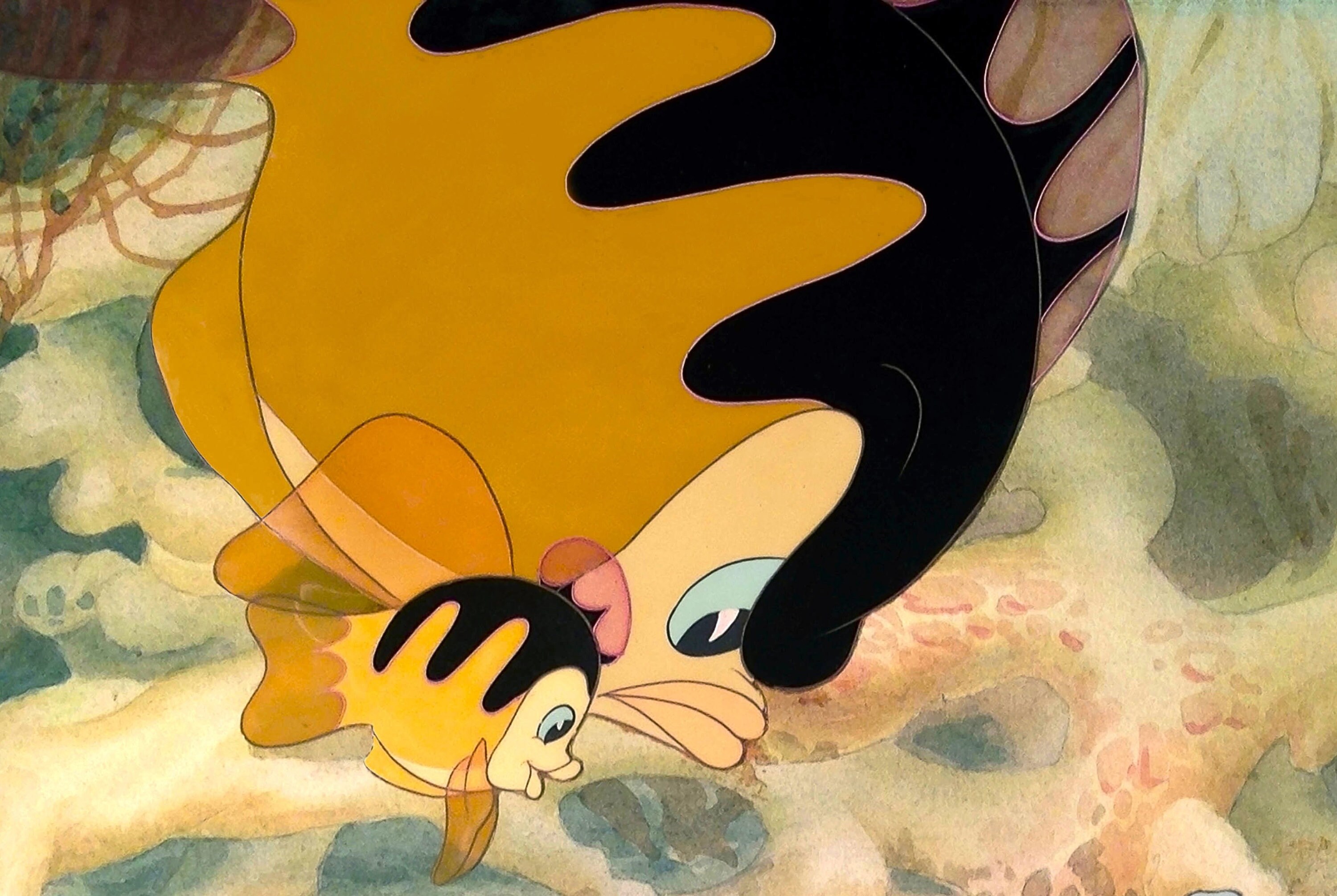 PINOCCHIO jiminy Cricket With Mama and Baby Fish - Etsy