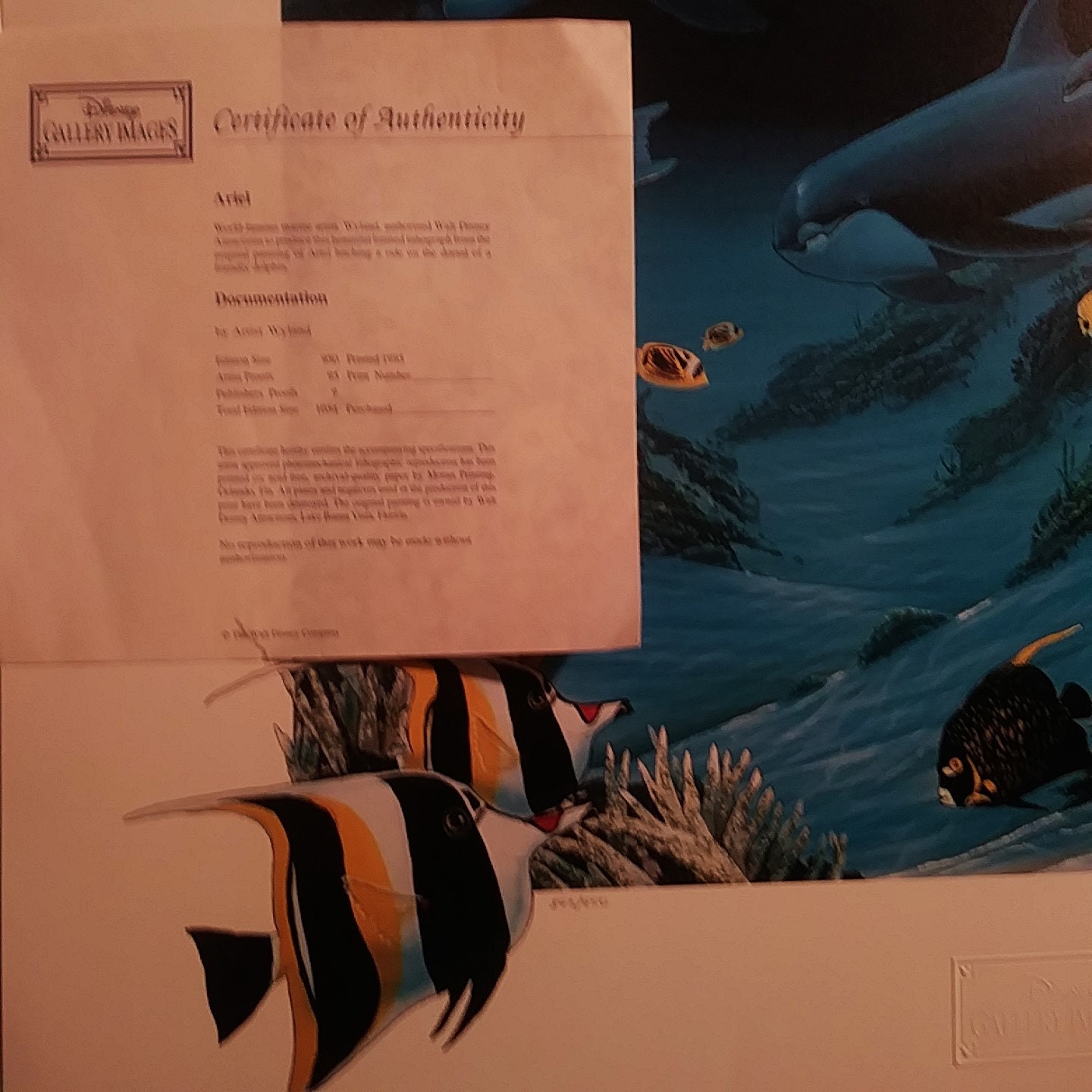 ROBERT WYLAND "ariel's Dolphin Ride" Disney Little Mermaid 1995 Hand ...