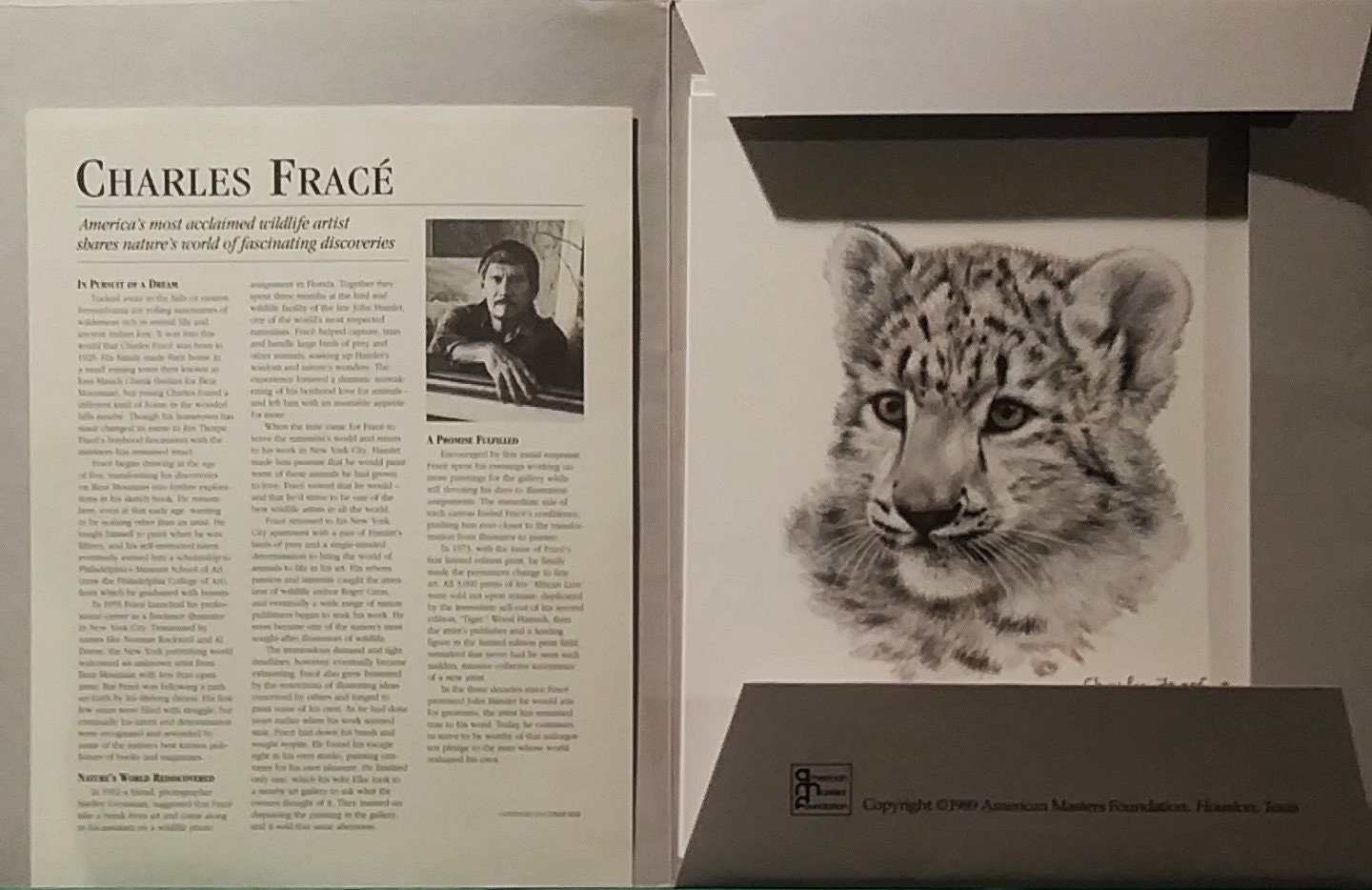 CHARLES FRACE, 6 Print Portfolio: Tiger, Cougar, Lion, Bobcat, Jaguar ...