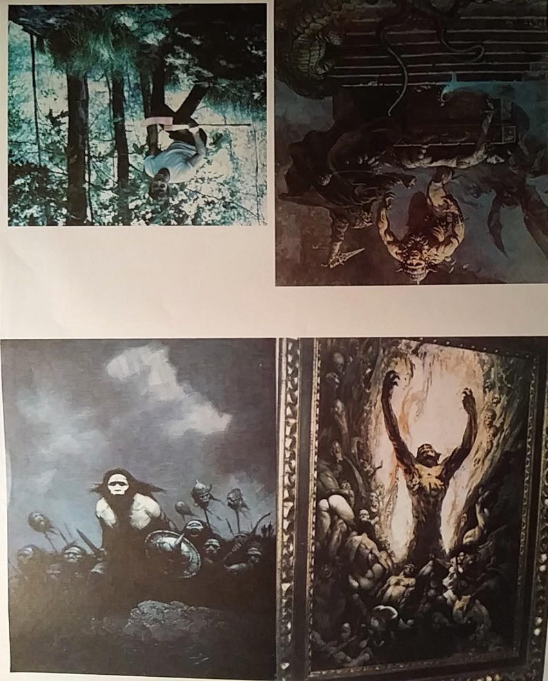 Frazetta Conan "sacrifice" Print: 1968 Vintage, Canvas Texture, Ltd. Ed ...