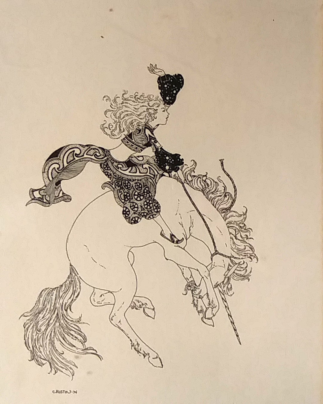 GIRL on UNICORN "virtue Hath Its Own Reward" by Alicia Austin, Original ...