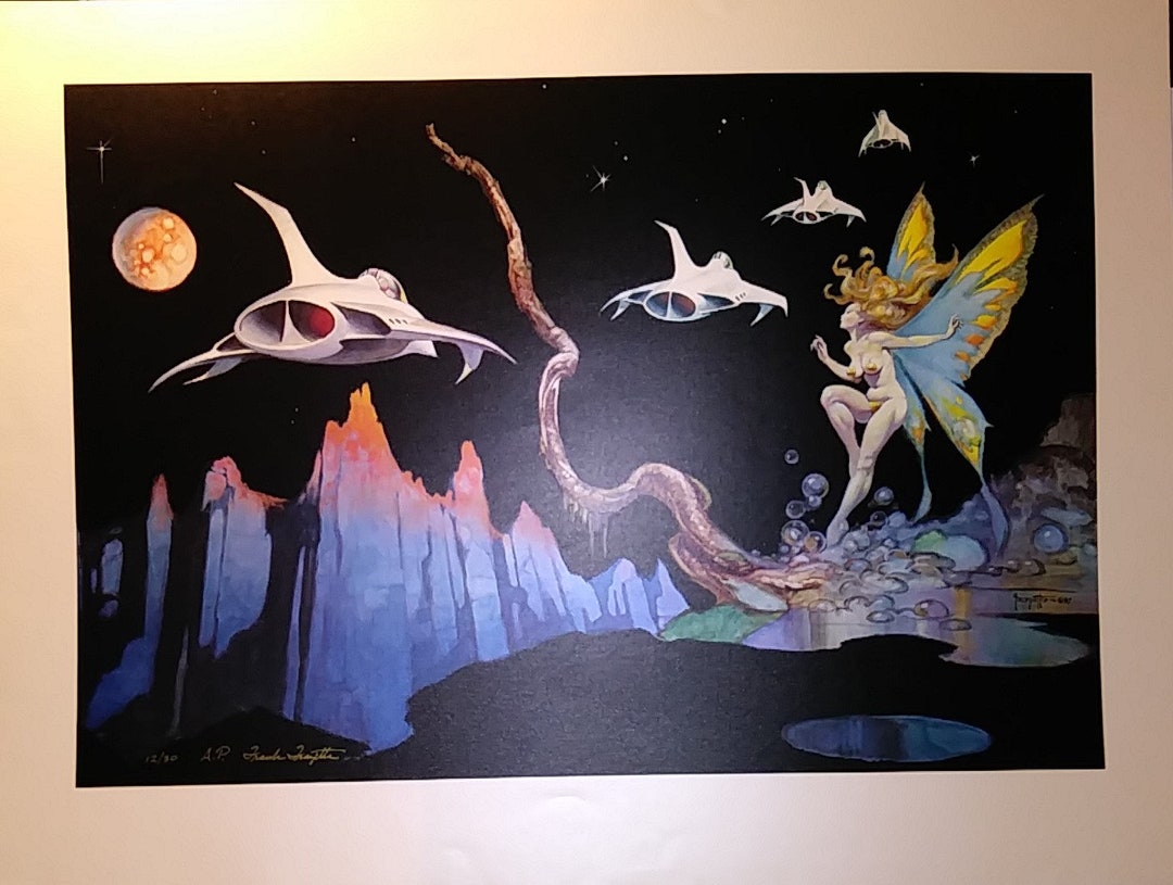 FRANK FRAZETTA L. Ron Hubbard dreamflight S/N Ltd. Ed. Lithographic ...