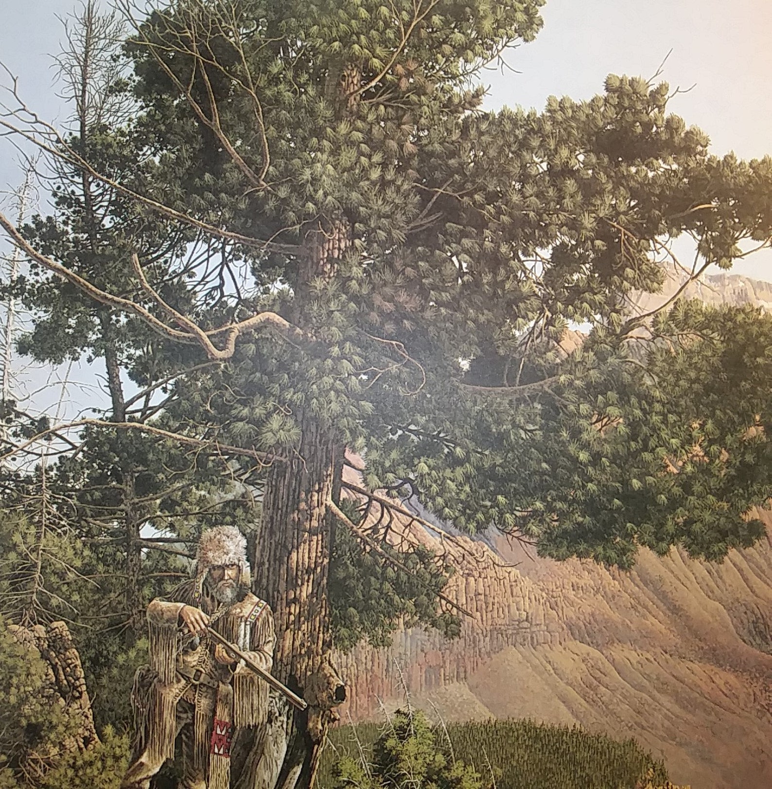 RICHARD LUCE "priming the Piece" Mountain Man Print. Signed and ...