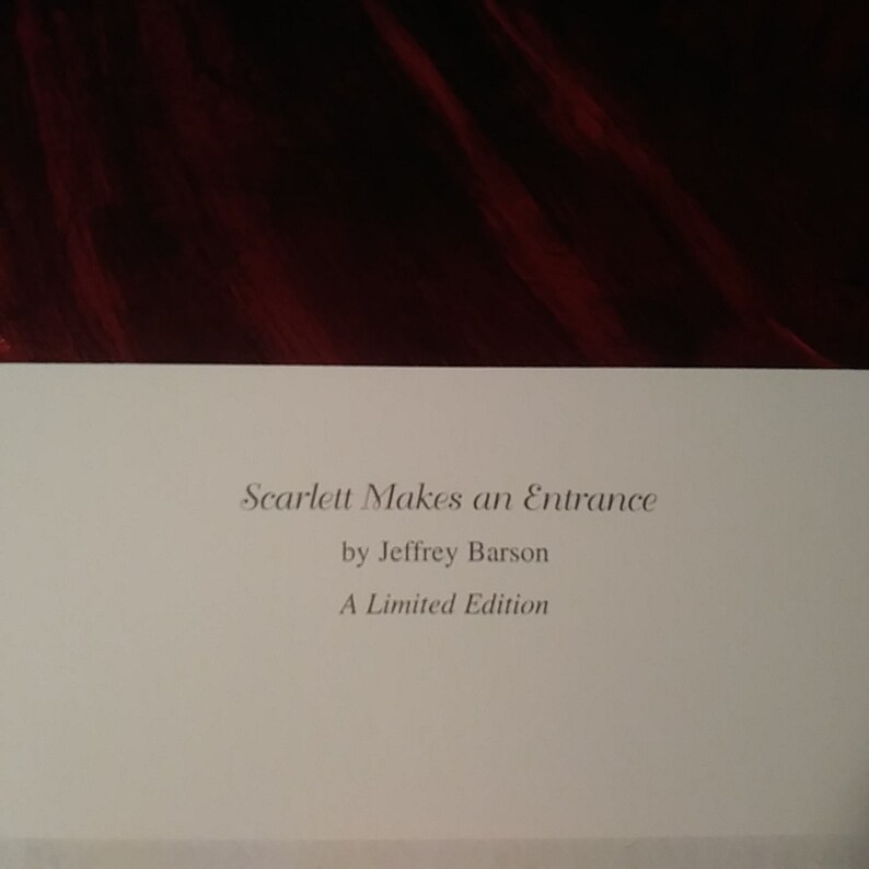 Jeffrey Barson "scarlett Makes an Entrance" Signed, Numbered Limited ...