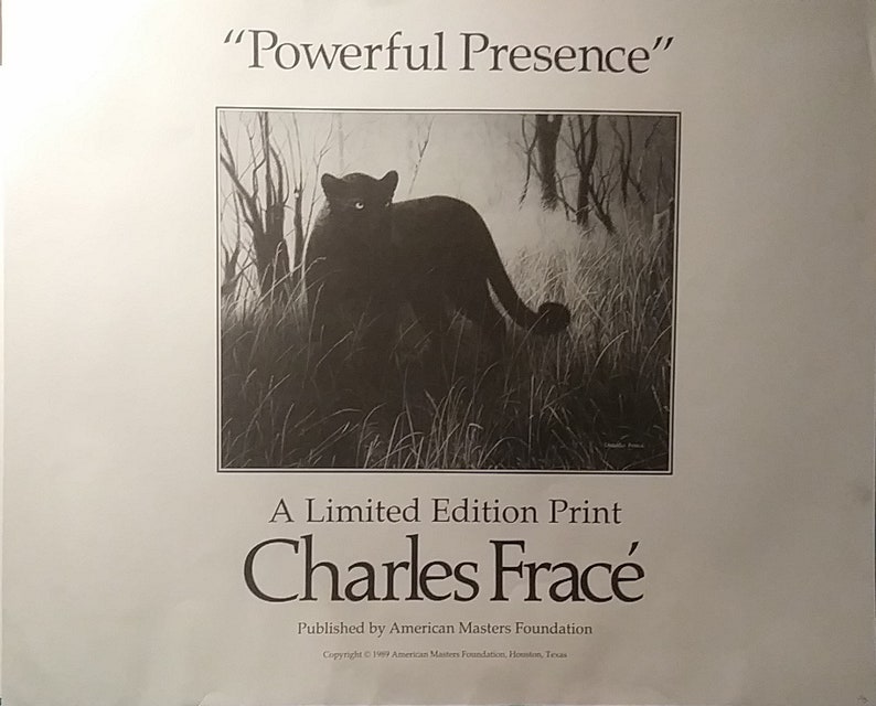 CHARLES FRACE Black Panther Leopard powerful Presence, Hand Signed and ...