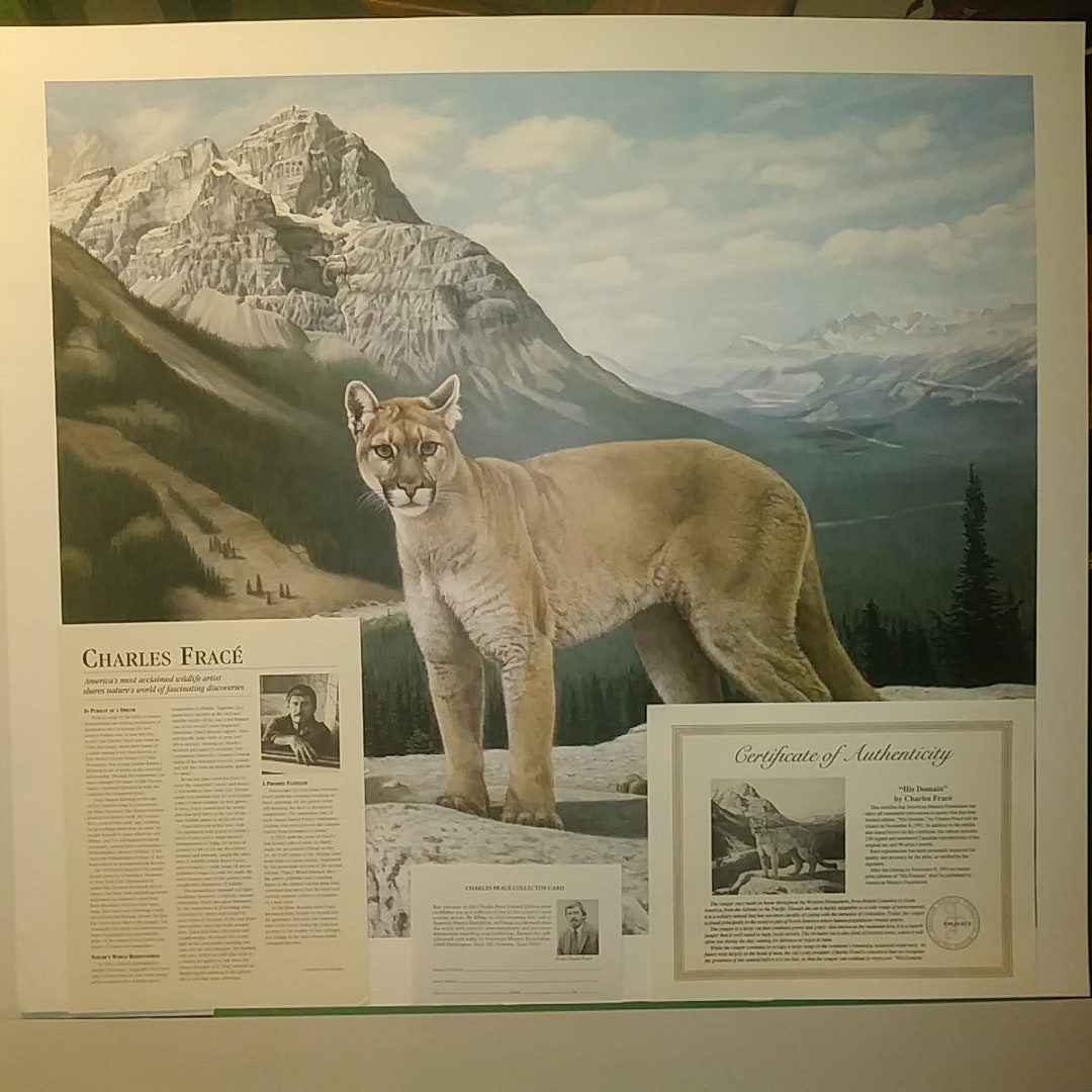 CHARLES FRACE Cougar his Domain Signed and Numbered 798 1991 Vintage ...