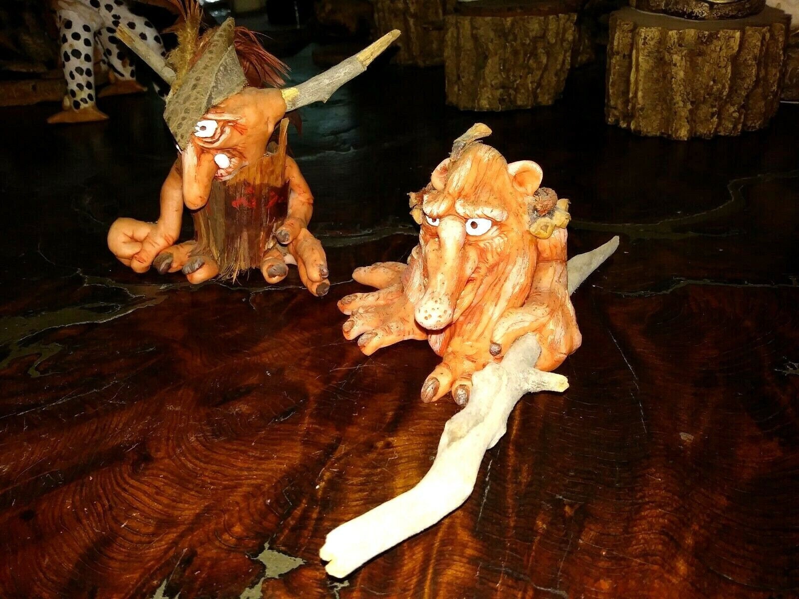 TROLL ORIGINAL RESIN Sculptures Handcrafted by James Humble, stump is 3 ...