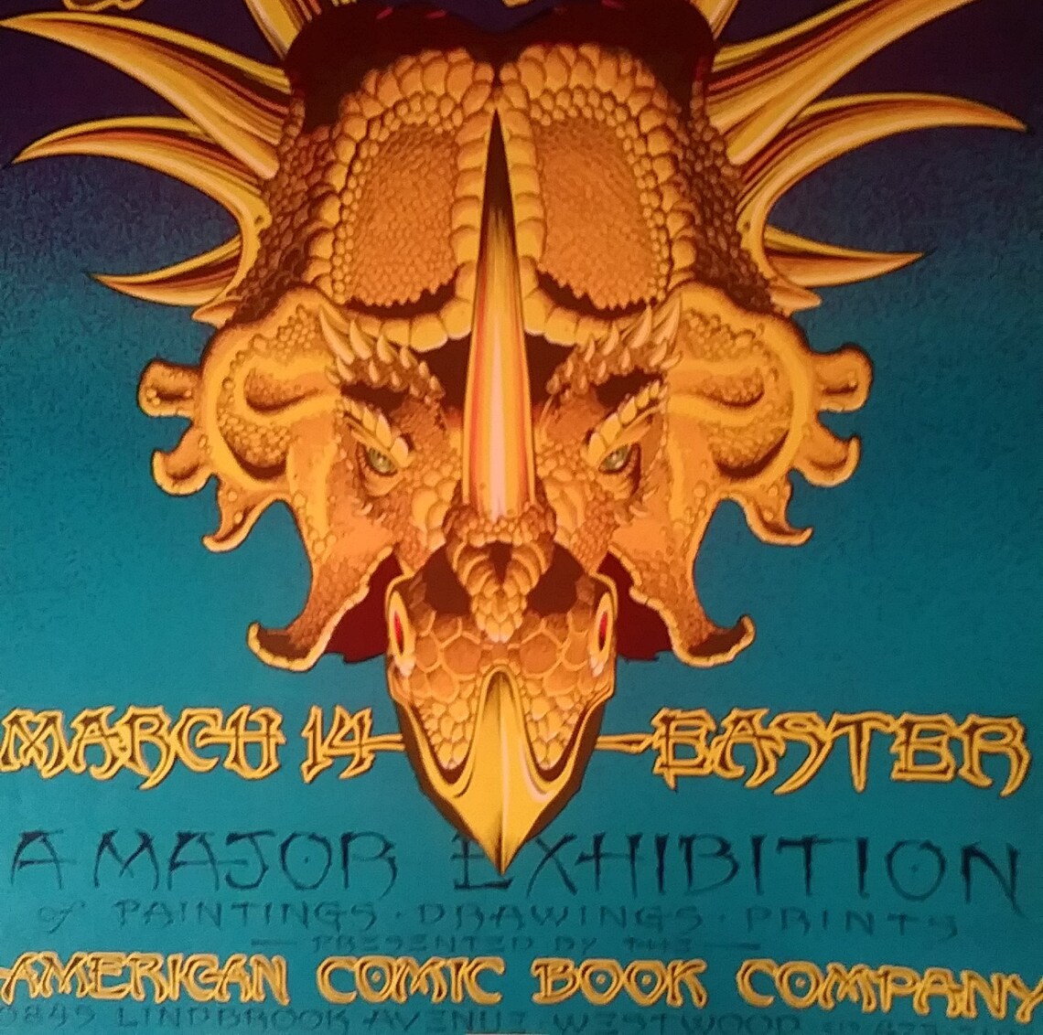 WILLIAM STOUT STYRACOSAUR Exhibition Print, Vintage 1977 Original ...