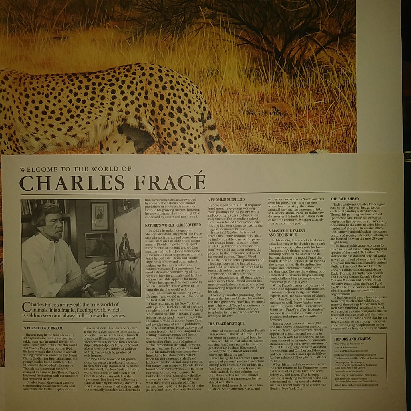 CHARLES FRACE "cheetah", Hand Signed Limited Edition, Vintage New 1977 ...