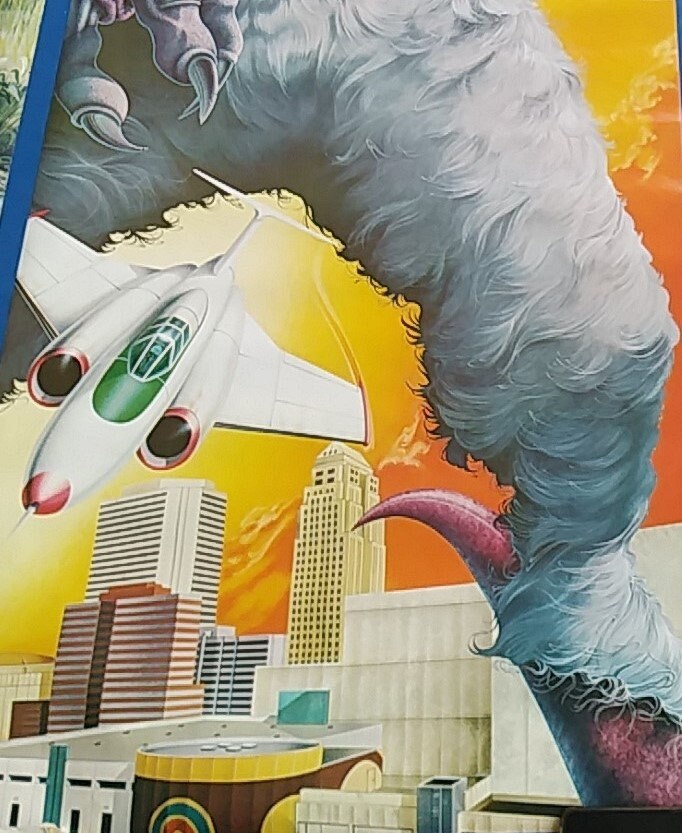 KAIJU PRINT, Godzilla-like Monster Panoramic Door Poster, Vintage 1987 ...