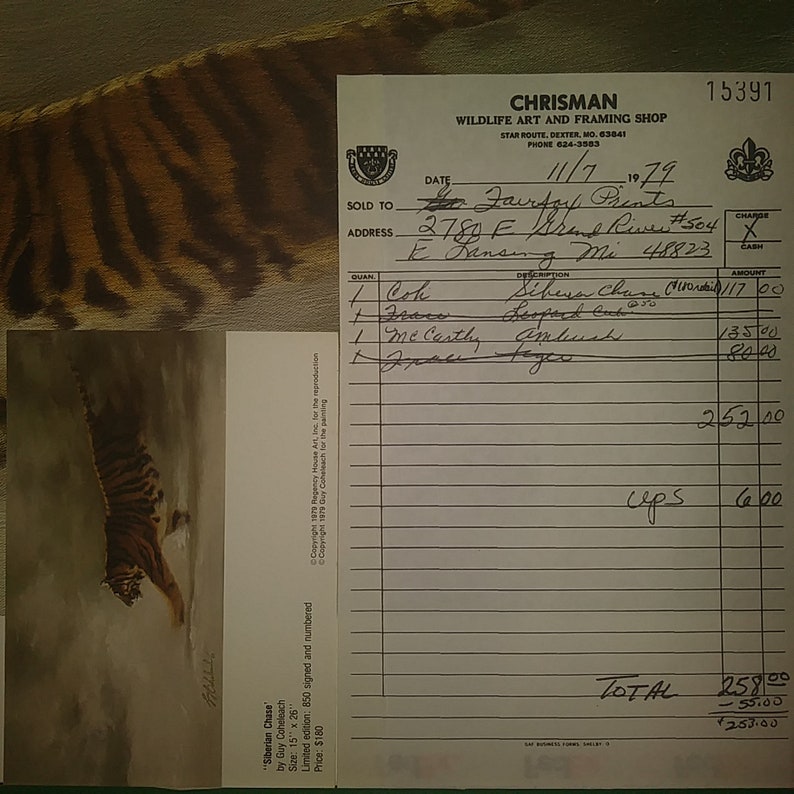 GUY COHELEACH Tiger "siberian Chase", Hand Signed and Numbered (#692 ...