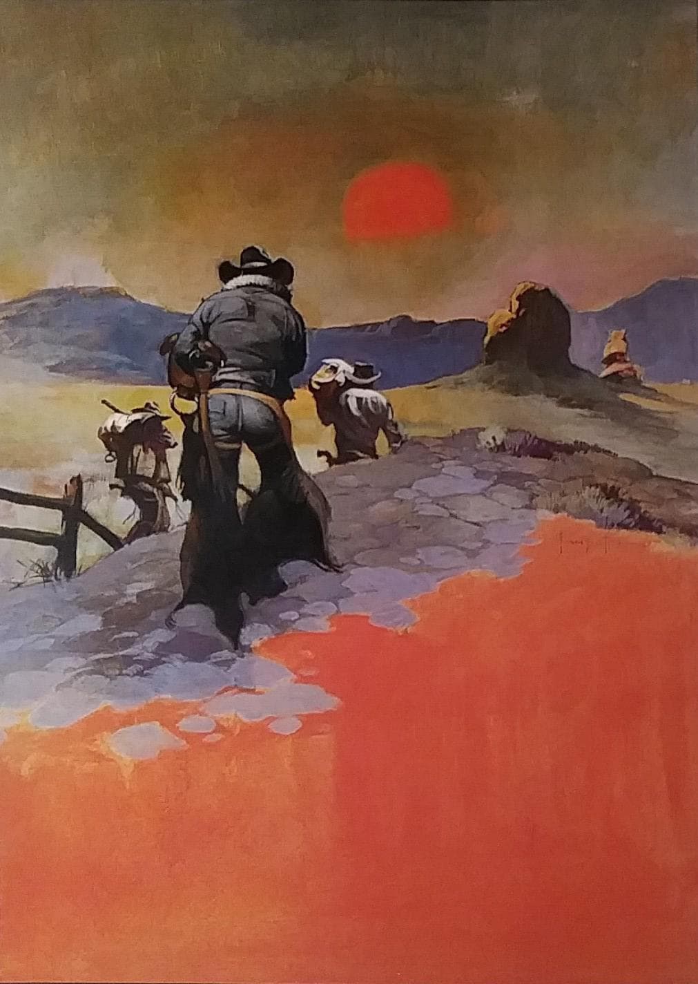 FRANK FRAZETTA Western Captive / Snake Bite, One-of-a-kind 18x24 ...