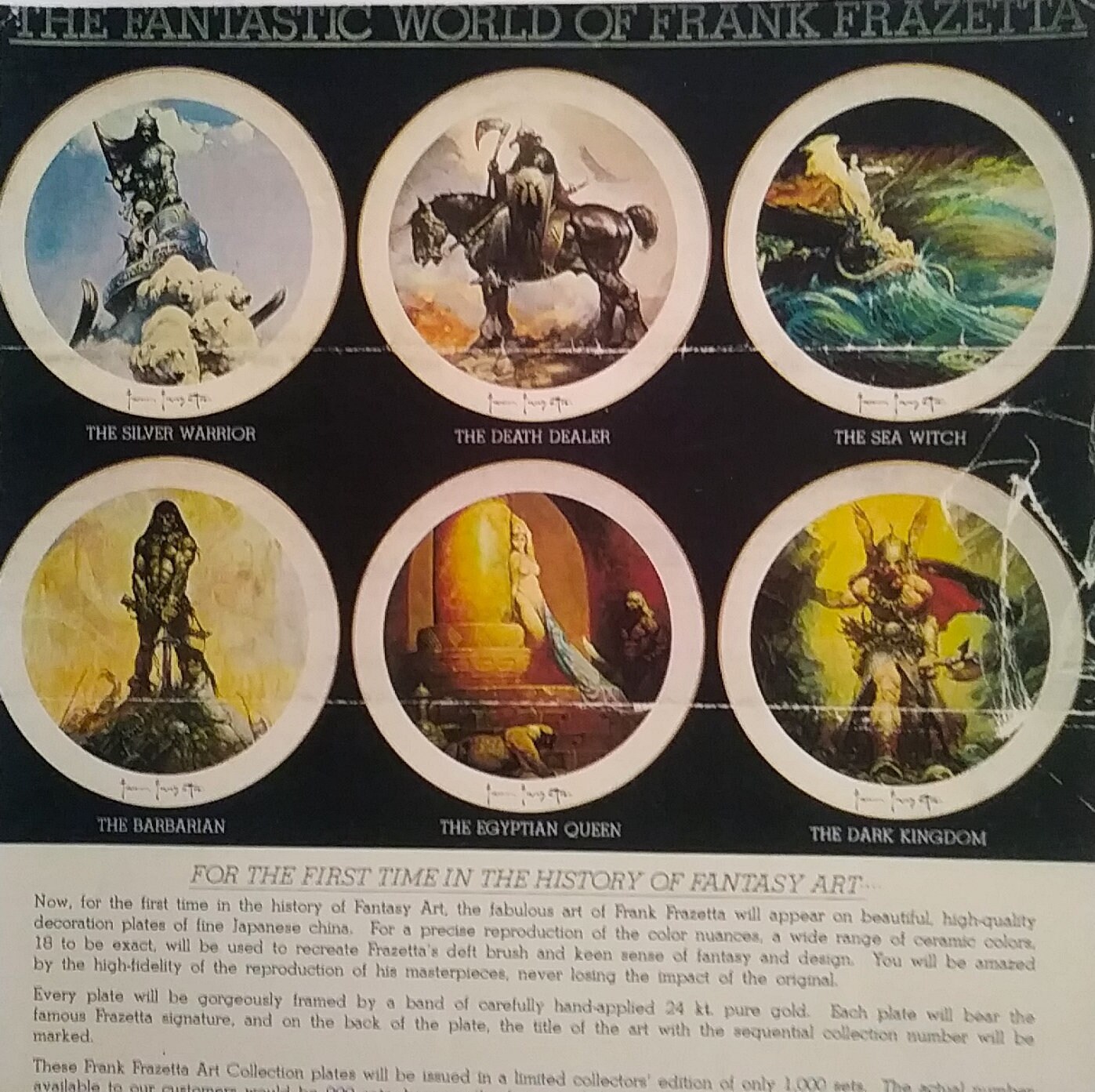 FRANK FRAZETTA Illustrated Advertising Brochure for an Offering of Six ...