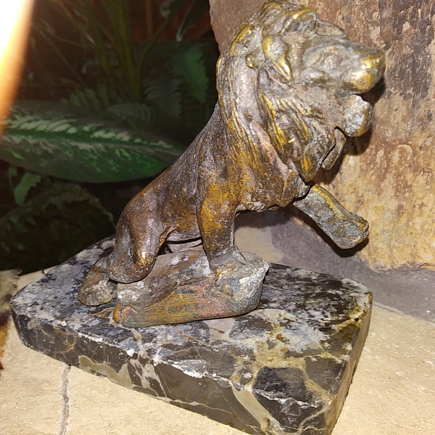 LION BRONZE SCULPTURE, rearing Lion, Casting With a Rich Patina and on ...