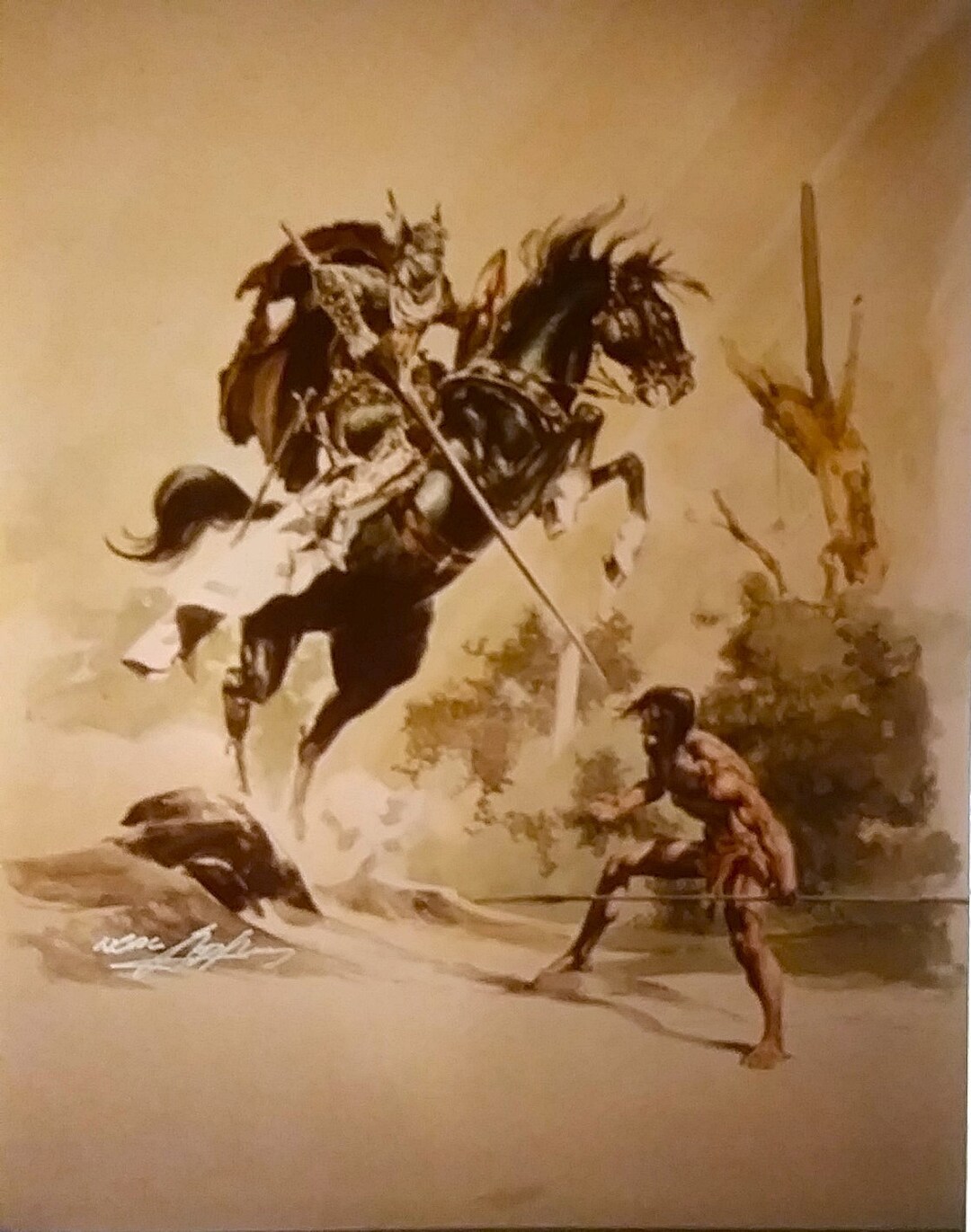 Neal Adams Tarzan Print, 1970s Vintage Hand-signed Photoprint (16x20 ...