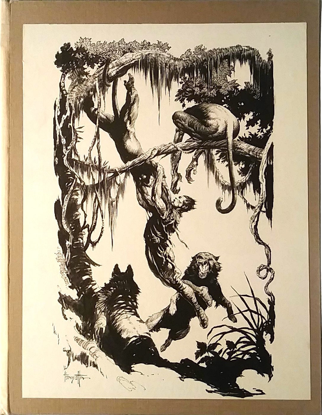 FRANK FRAZETTA Two Plate Cloth Folio, From the 1968 Cazedessus Opar ...